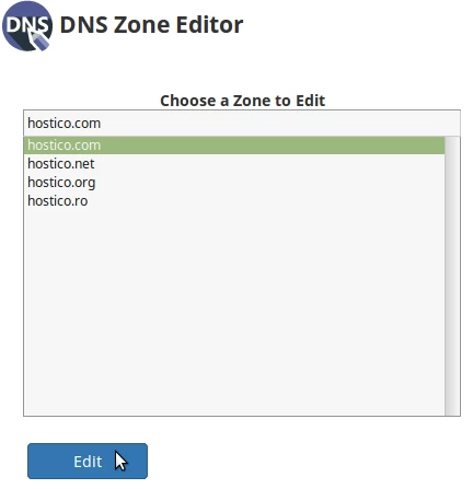 Editando uma zona DNS usando a função Editar Zona DNS do WHM | Hostico